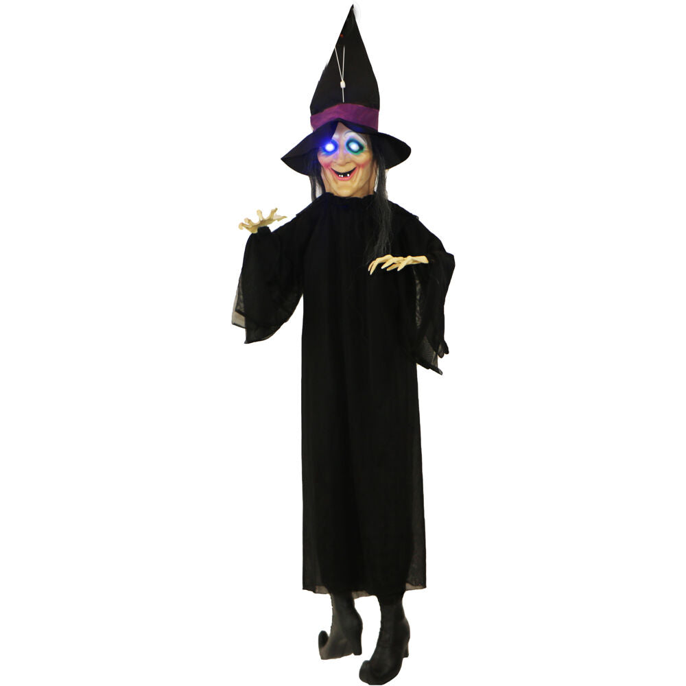 Haunted Hill Farm 3.6-ft. Animatronic Floating Witch, Indoor/Outdoor H ...